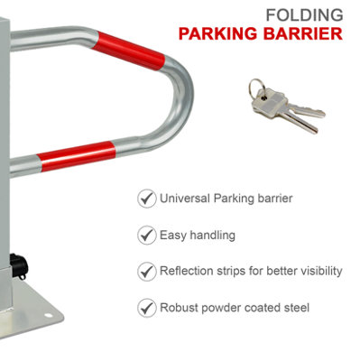 Folding Locking Parking Bollard Secure Driveway & Car Park Post Barrier