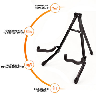 Folding Metal Guitar Stand Free-Standing A-Frame for Electric ...