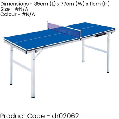 Folding Mini Table Tennis Table - 150x67cm - Indoor Home Garage Ping ...