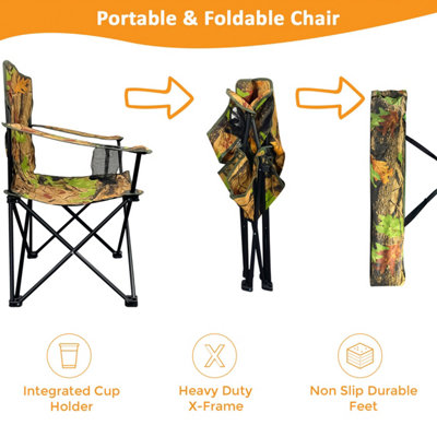 Folding Outdoor Chair Camping Garden Fishing Seat Furniture Portable ...