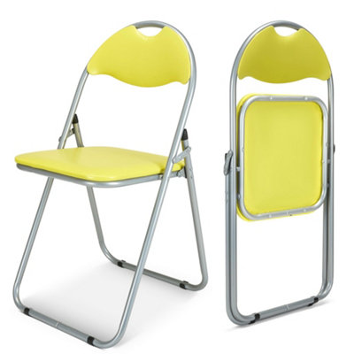 Folding Padded Office Chair - Yellow - Set of 2