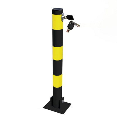 Folding Parking Post - High Visibility Steel Bolt Down Security Bollard ...
