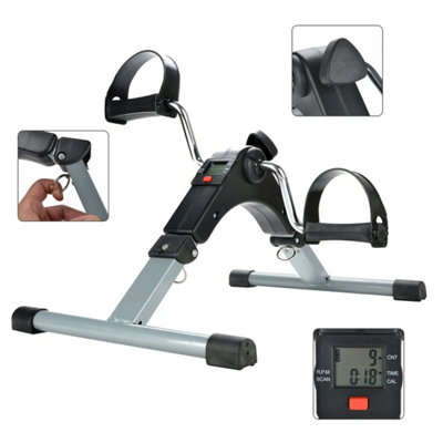 Folding Pedal Exerciser Mini Arm Leg LCD Exercise Bike Foot Hand Cycle ...