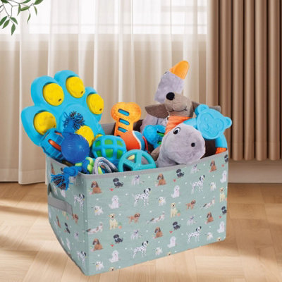 Folding Pet Dog Toy Storage Box Collapsible Toy Basket With Handles ...