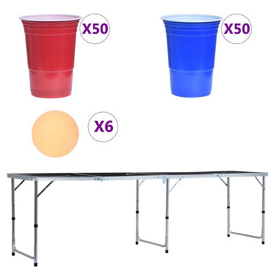 Folding Pong Table with Cups and Balls Flexible and height adjustable ...
