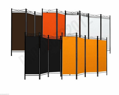 Folding Room Divider Yellow 4-Panel Privacy Screen & Wall Partition ...