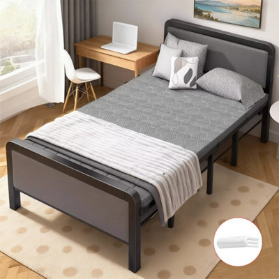 Folding Single Guest Bed Padded Foam Fold Up Metal Framed
