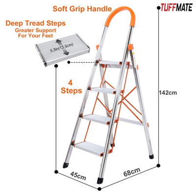Folding Step Ladder 4 Step Orange