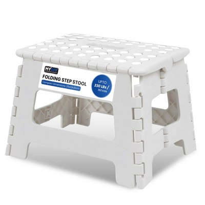 Folding Step Stool 8.5 Inch Lightweight Heavy Duty Strong Plastic Stool ...