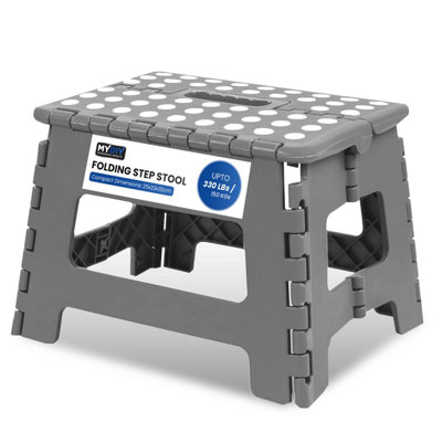 Folding Step Stool 8.5 Inch Lightweight Heavy Duty Strong Plastic Stool ...