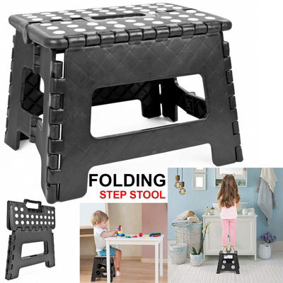 Folding Step Stool Heavy-Duty Plastic Stool with Anti-Slip Surface ...