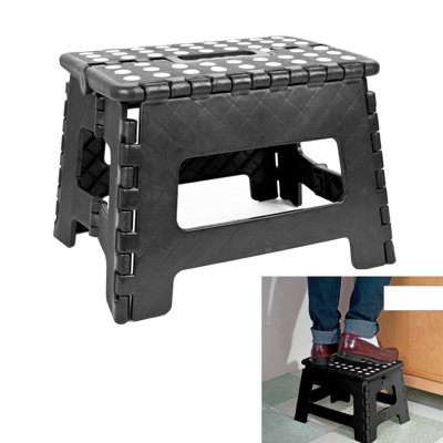 Folding Step Stool Heavy-Duty Plastic Stool with Anti-Slip Surface ...