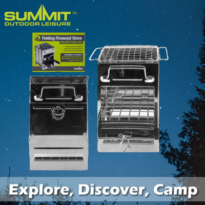 Folding Stove Firepit Wood Burning Leaves, Twigs Kindling cm x cm Black X 1