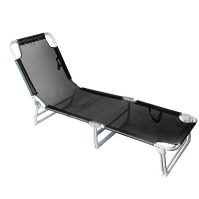 Folding Sun Bed Steel framed Multiple Reclining Positions, carry ...