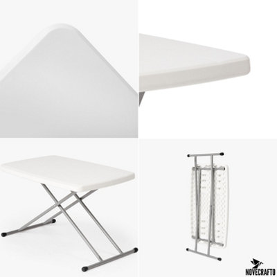 Folding Table - Height Adjustable Small Folding Table L 76.5 x W 49.5 ...