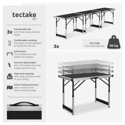 Folding Table Trestle Camping Party Picnic BBQ Stall Garden Indoor ...