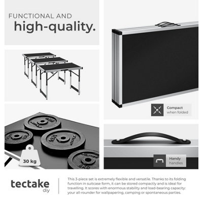 Folding Table Trestle Camping Party Picnic BBQ Stall Garden Indoor ...