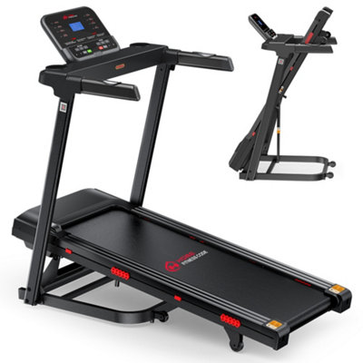 Folding Treadmill with 15-Level Auto Incline, 16KM/H Speed, Bluetooth ...