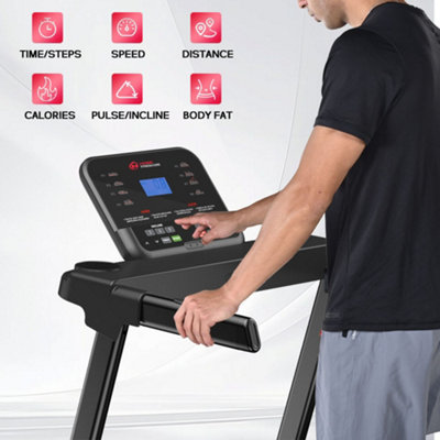 Folding Treadmill with 15-Level Auto Incline, 16KM/H Speed, Bluetooth ...
