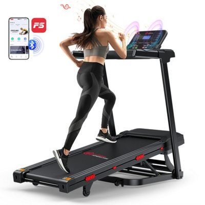 Folding Treadmill with 15-Level Auto Incline, 16KM/H Speed, Bluetooth ...