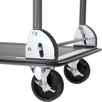 Folding Trolley - foldable handle, 2 fixed, 2 swivel castors ...