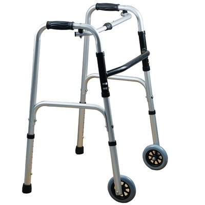 Folding Walking Frame Lightweight Aluminium Walker Adjustable Zimmer ...