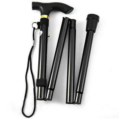 Folding Walking Stick Cane , Adjustable Height and Collapsible Design