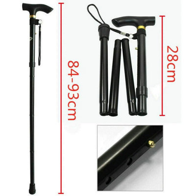 Folding Walking Stick Cane , Adjustable Height and Collapsible Design