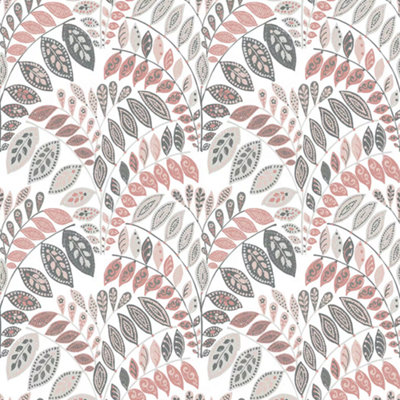 Folklore Grey & Pink Floral Wallpaper FD25141 | DIY at B&Q