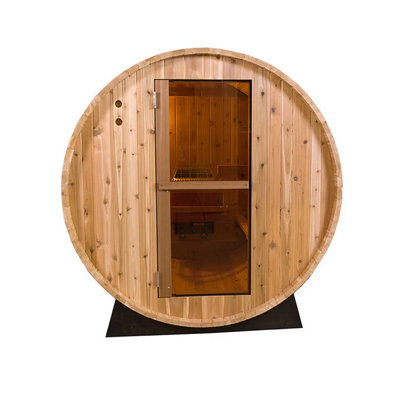 Fonteyn Barrel Sauna 4ft Outdoor Sauna with Rustic Hemlock Wood ...