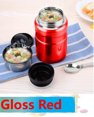 Food Flask for Hot Food - Soup Flask + Foldable Spoon - Stainless Steel ...