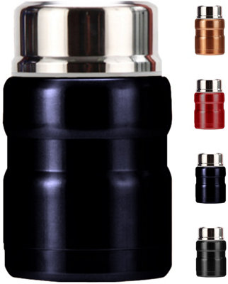 Food Flask for Hot Food - Soup Flask + Foldable Spoon - Stainless Steel ...