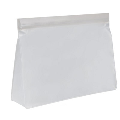 Food Storage Bag Press Seel Close 350ml Reusable 20. 5 x14. 5cm Grey