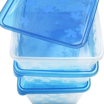 Food Storage Box Set of 3 Containers BPA Clear 0.9L 1.35L 2.5L Lunch ...
