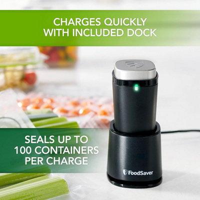 FoodSaver Handheld Cordless Food Vacuum Sealer with Charging Dock and ...