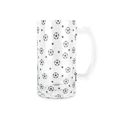 Football Glass Stein - Sports Drinks Glass Gift/Present - 450ml ...
