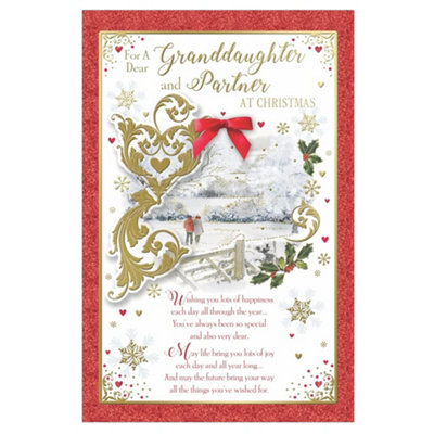 For a Dear Granddaughter and Partner Couple Walking in Winter ...
