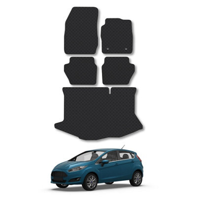 Ford Fiesta (2011-2017) Boot Liner Mat Tailored Fit Black Trim Carpet ...