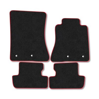 Ford Mustang (2015+) Car Mats Red Trim Carpet Tailored Fit Easy Clean ...