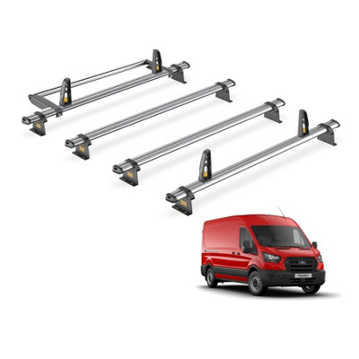 Ford Transit 4 Bar Roof Rack + Ladder Roller for 2014+ (Suitable for ...