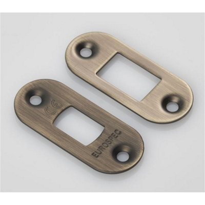 Forend Strike and Fixing Pack - HEAVY DUTY Tubular Deadbolt Antique Brass RADIUS