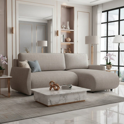 FOREST D Corner Sofa Bed Modern Design with DL Folding System Storage ...
