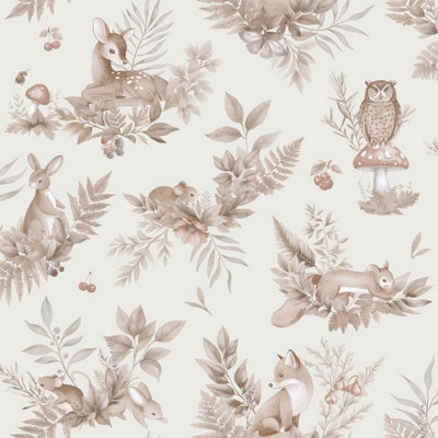 Forest Friends Wallpaper Neutral Holden 14122
