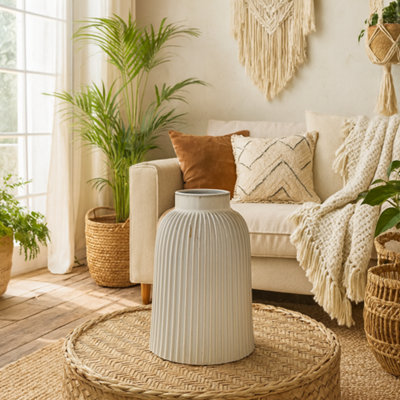 Forge Large White Ceramic Bell Vase 300 x 190 mm