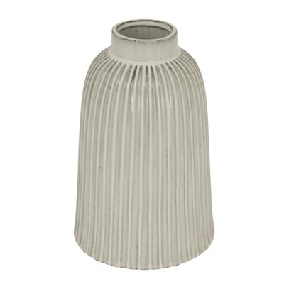 Forge Medium White Matt-Glazed Ceramic Bell Vase