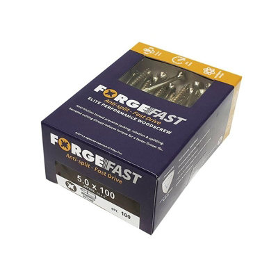 Forgefix Forgefast Pozi Compatible Wood Screws, Box Multi Colour (5.0 x ...