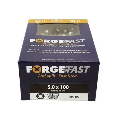 Forgefix Forgefast Pozi Compatible Wood Screws, Box Multi Colour (5.0 x ...