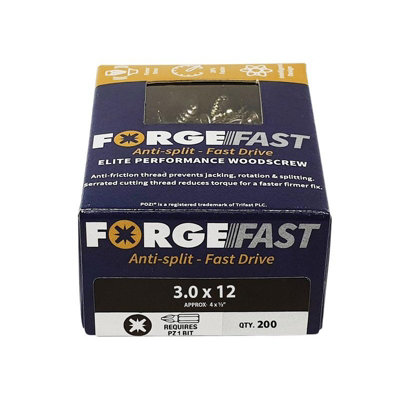 Forgefix Forgefast Pozi Compatible Wood Screws, Box Multi Colour (6.0 x ...