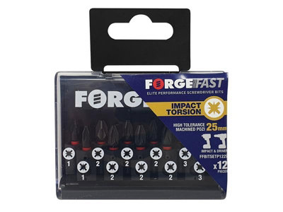 ForgeFix ForgeFast Pozidriv Compatible Impact Bit Set 12 Piece ...