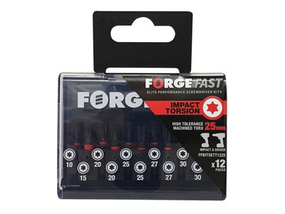 ForgeFix - ForgeFast TORX Compatible Impact Bit Set, 12 Piece | DIY at B&Q